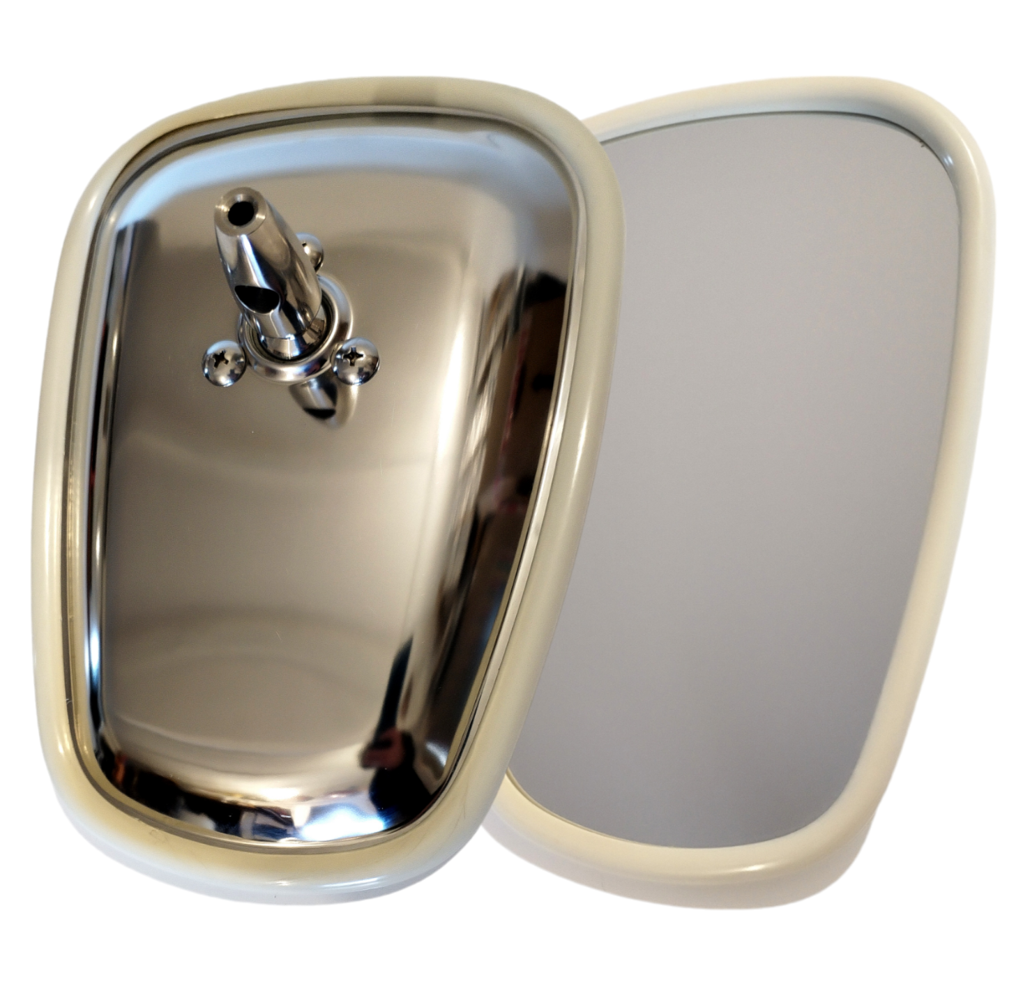 Mirrors for M194 arms (pair) - Ivory Rubber Frame – Resto Bus Parts